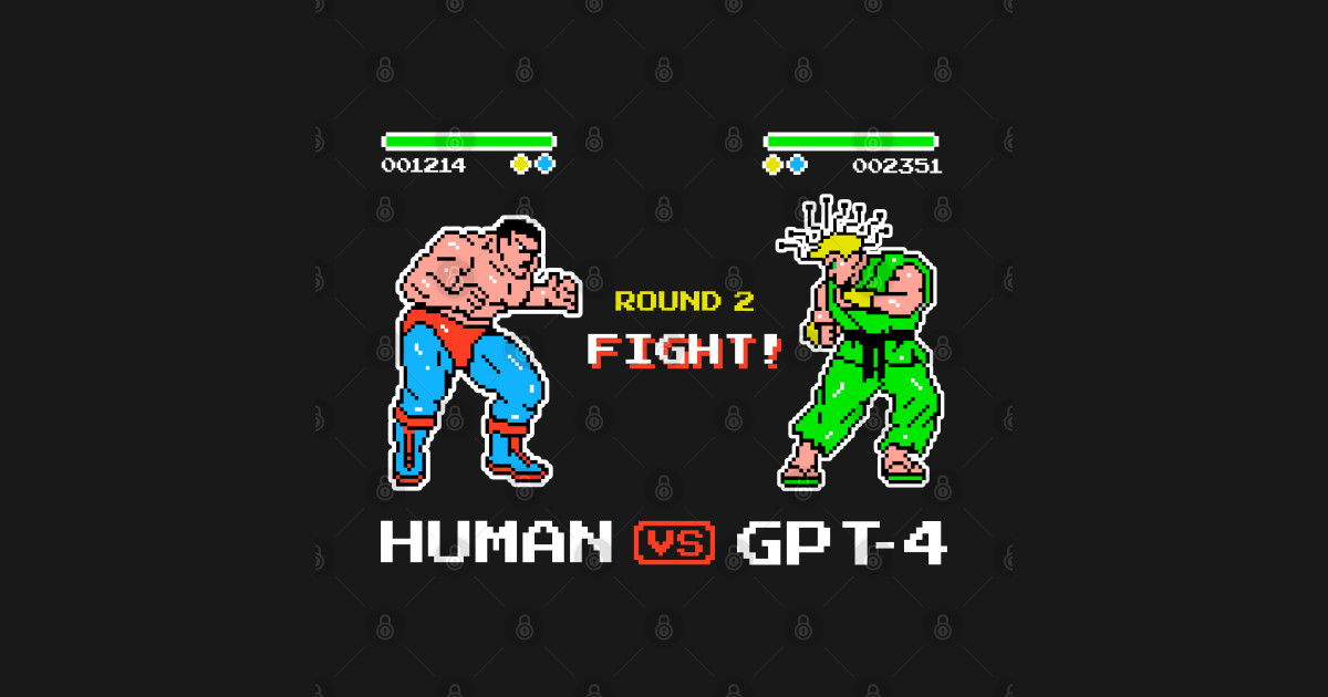 Human VS GPT4 - Artificial Intelligence - T-Shirt | TeePublic