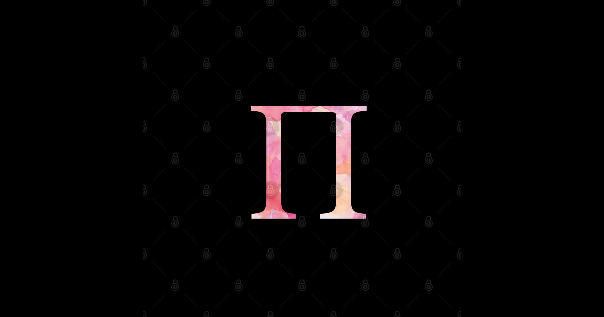 Pink Pi Watercolor Letter - Watercolor - Sticker | TeePublic