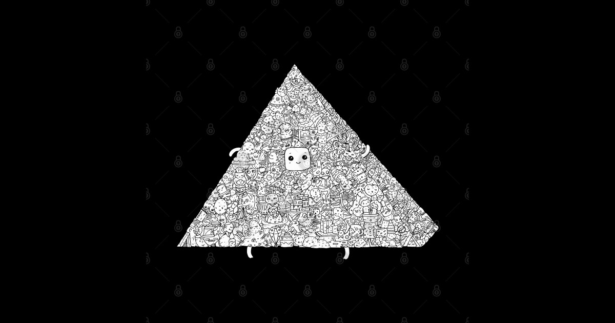 Pyramid cute doodle design by shoosh - Pyramid - Sticker | TeePublic