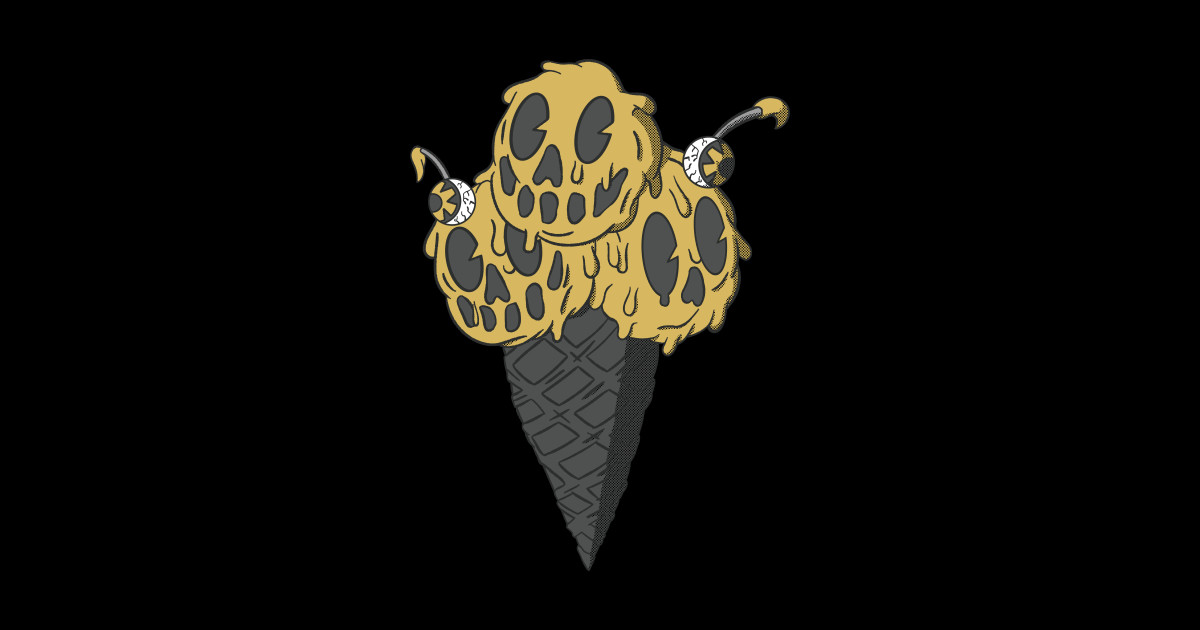 Old School Ice Scream (Gold) - Rubber Hose - Sticker | TeePublic