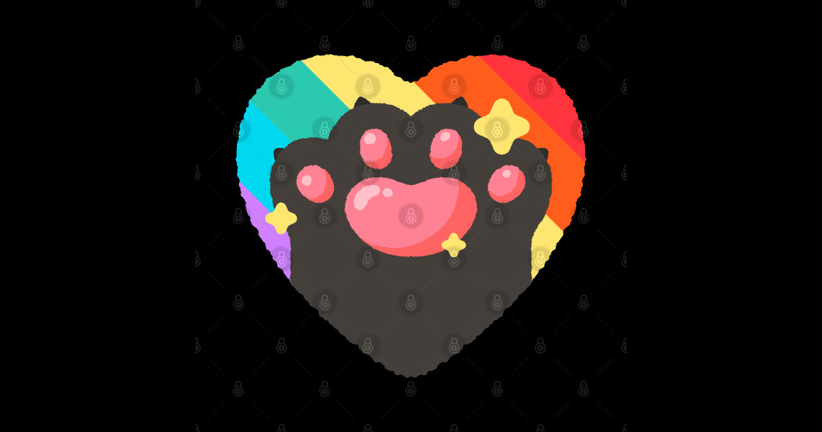 Pride & Paw 🐾 Cute Lgbtq Black cat Toe bean 🏳️‍🌈 - Cute Pride - Sticker ...