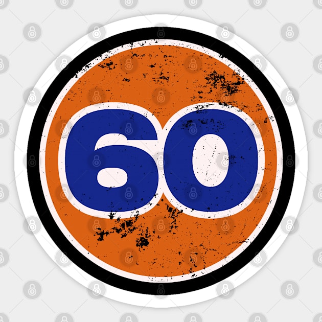 60 Vintage Number - 60 - Sticker | TeePublic