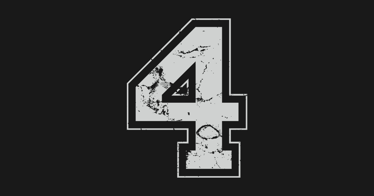 Number 4 Four Gray Jersey Sports Athletic Player - Jersey Number 4 - T ...