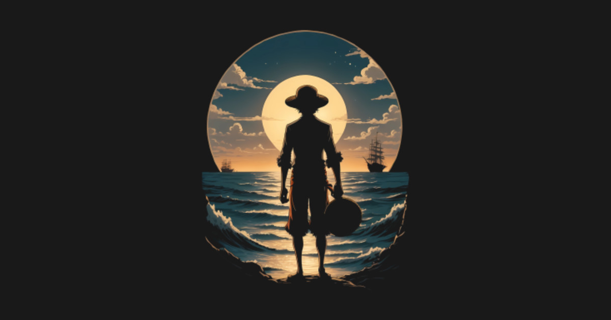 luffy sunset - One Piece - T-Shirt | TeePublic