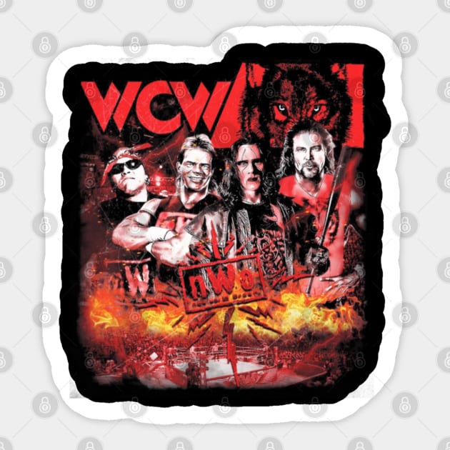 Nwo Wolfpac Retro Bootleg - Nwo - Sticker | TeePublic