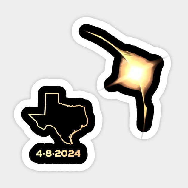 Solar Eclipse 2024 Texas - Solar Eclipse - Sticker | TeePublic
