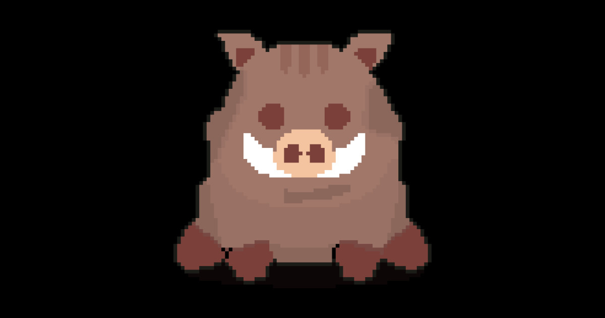 Wild Boar Majesty: Pixel Art Design for Fashionable Apparel - Pixel ...