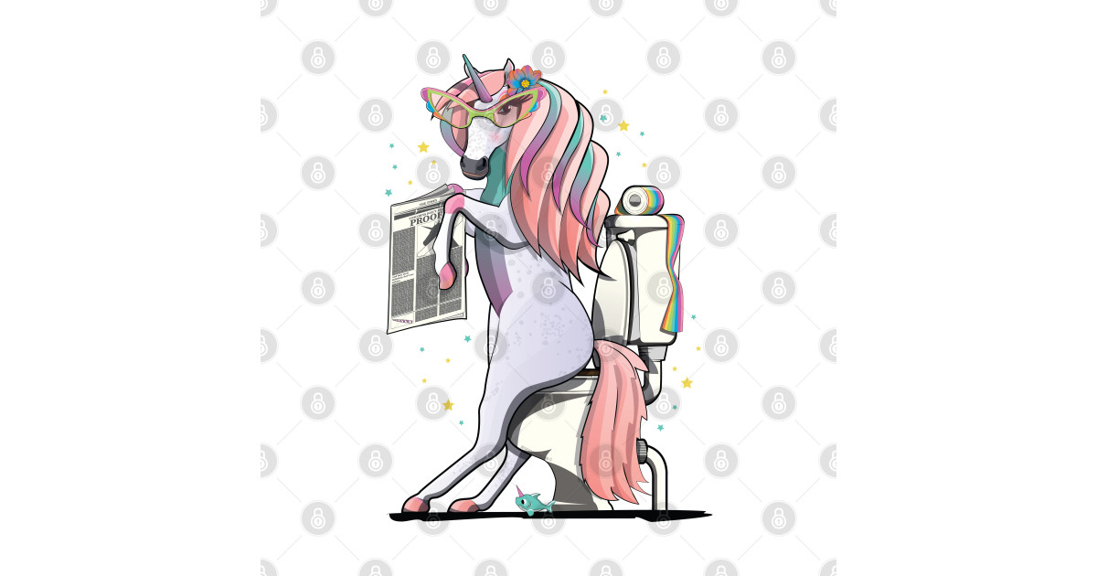 Unicorn on the Toilet - Unicorn - T-Shirt | TeePublic
