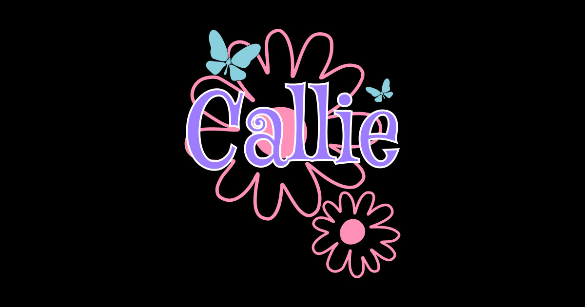 Callie Girls Name Daisy Butterflies - Callie Name - Sticker | TeePublic