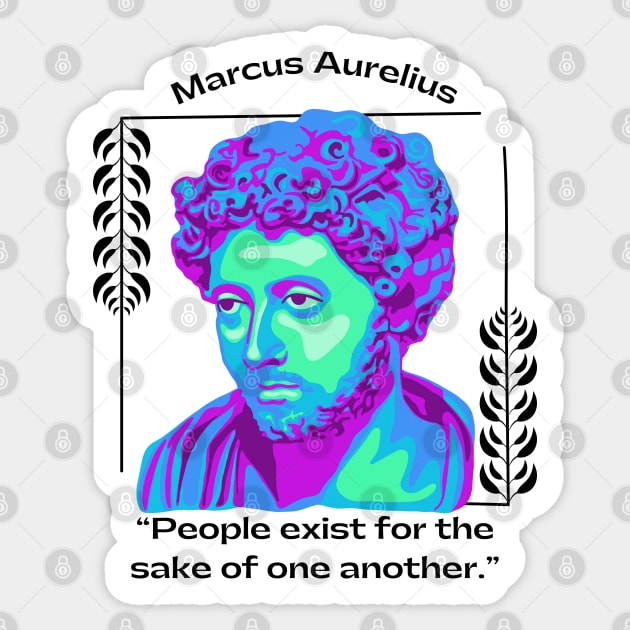 Marcus Aurelius Portrait and Quote - Marcus Aurelius Quotes - Sticker ...