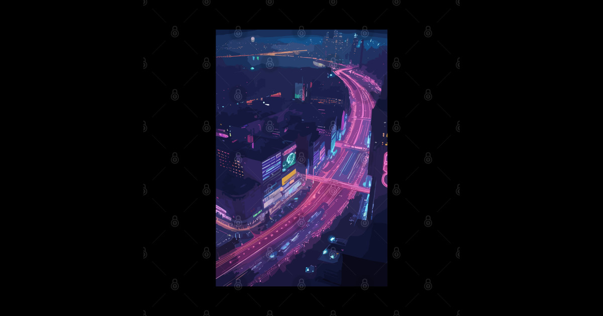 Night City Illustration - City Life - Sticker | TeePublic