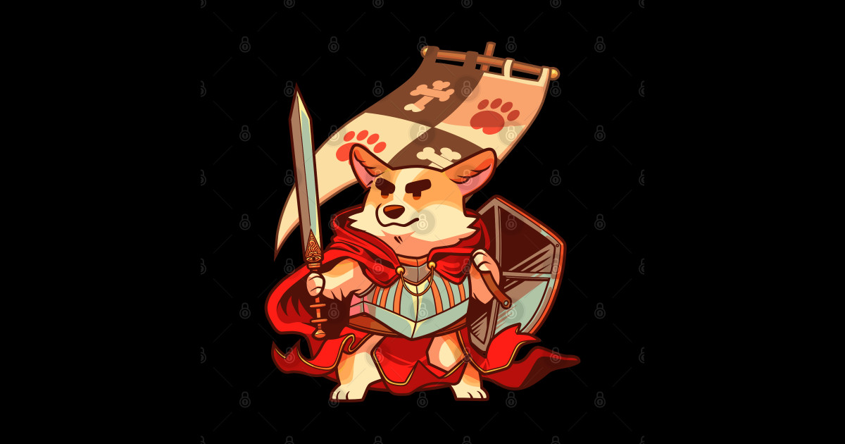 Warrior corgi - Corgi - Tapestry | TeePublic