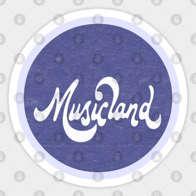 Retro 70s Style Musicland Record Store Logo - Musicland - Sticker ...