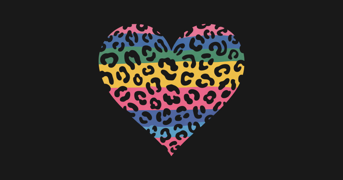 Heart Rainbow Cheetah Leopard Tiger Print - Heart Rainbow Cheetah ...