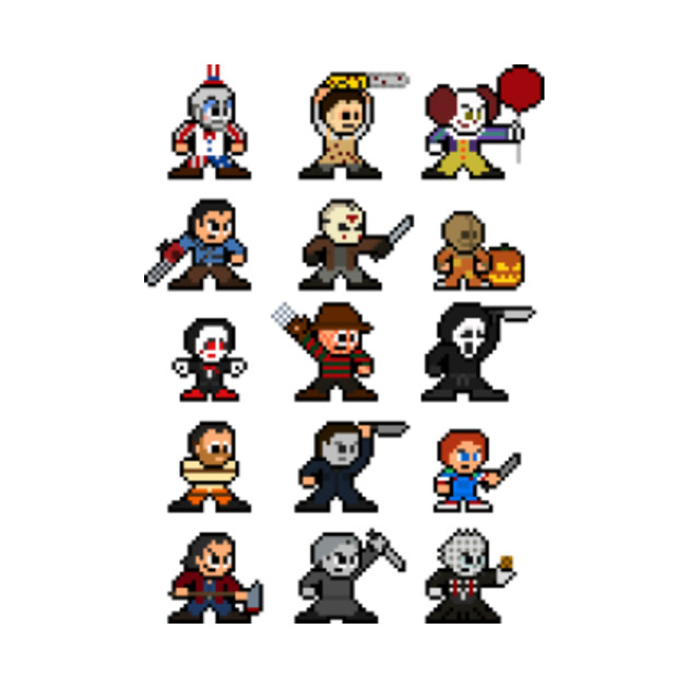 8-bit Horror Icons - Horror - Kids T-Shirt | TeePublic
