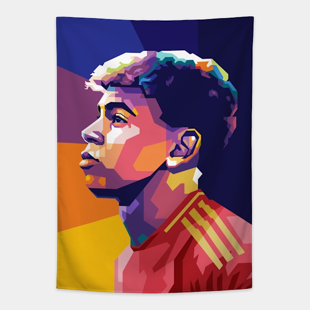 Lamine Yamal WPAP - Lamine Yamal - Tapestry | TeePublic