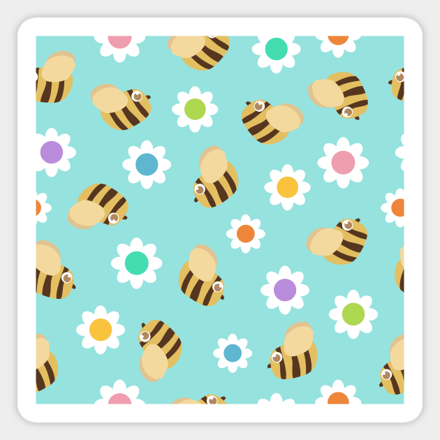 Flowers and Bees - Flowers - Sticker | TeePublic