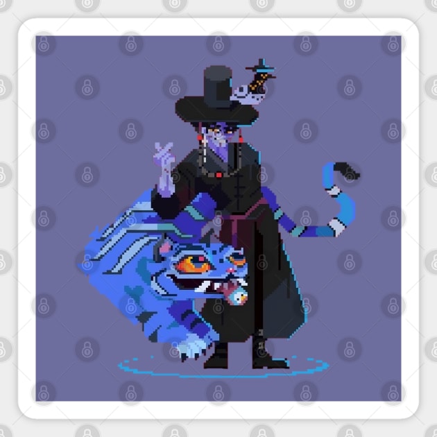 Kpop Demon Jinu & Cat Pixel Art - Kpop Demon Hunters - Magnet | TeePublic