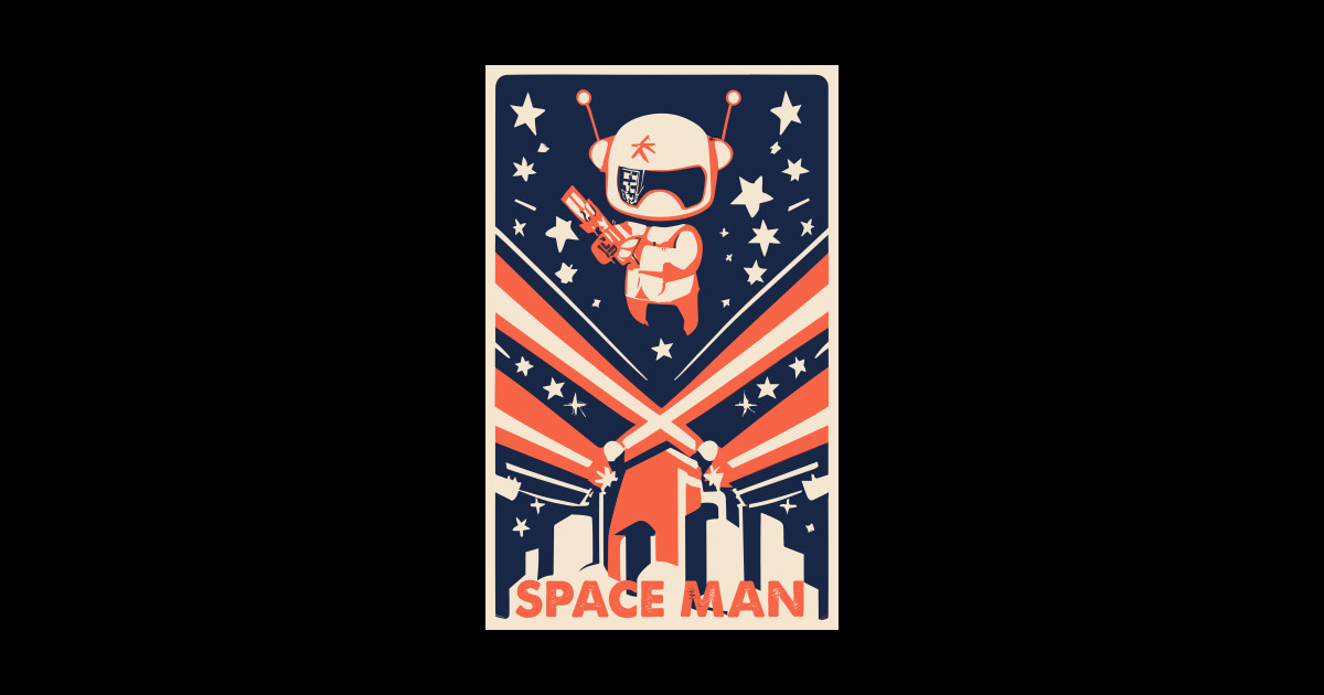 vintage space man cartoon - Spaceman - Sticker | TeePublic
