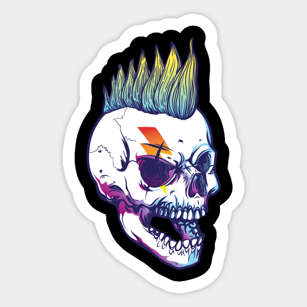 Rock Skull Punk - Punk - Sticker | TeePublic