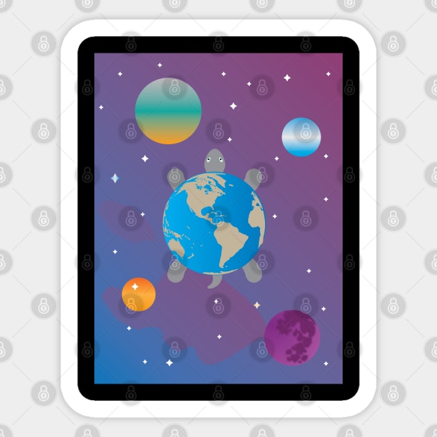 Turtle Earth Solar System - Turtle - Sticker | TeePublic