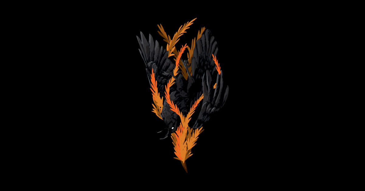 Falling Raven - Raven - Sticker | TeePublic