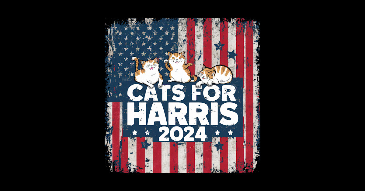 cats for harris 2024 - Cats For Harris 2024 - Sticker | TeePublic