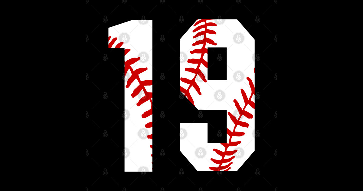 Baseball Number 19 #19 Baseball Shirt Jersey Favorite Player Biggest ...