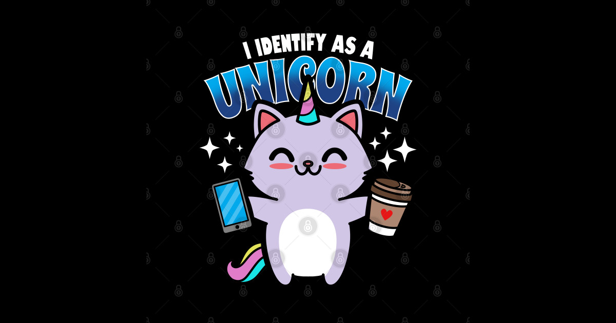 Funny Cute Gen Z Cat Unicorn Meme - Cats - Sticker | TeePublic
