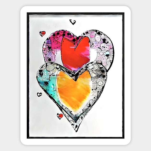double heart - Heart - Sticker | TeePublic