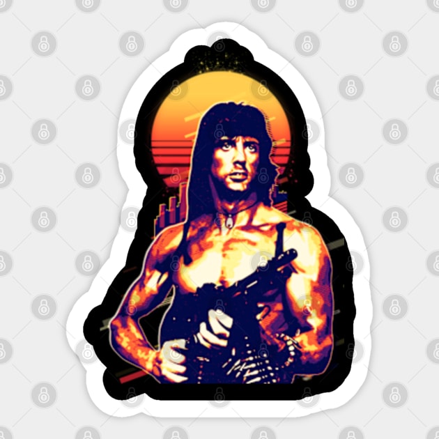 Rambo Retro 80s Art - Rambo - Sticker | TeePublic