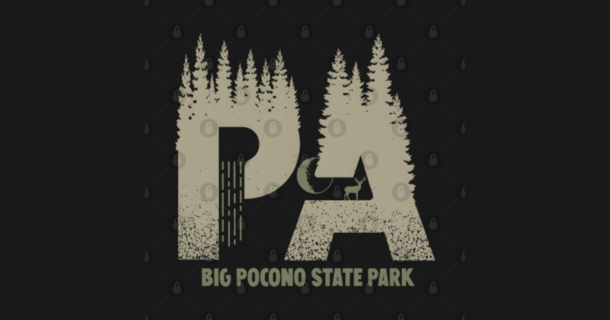 Big Pocono State Park Pennsylvania PA State Park Wildlife Monogram ...