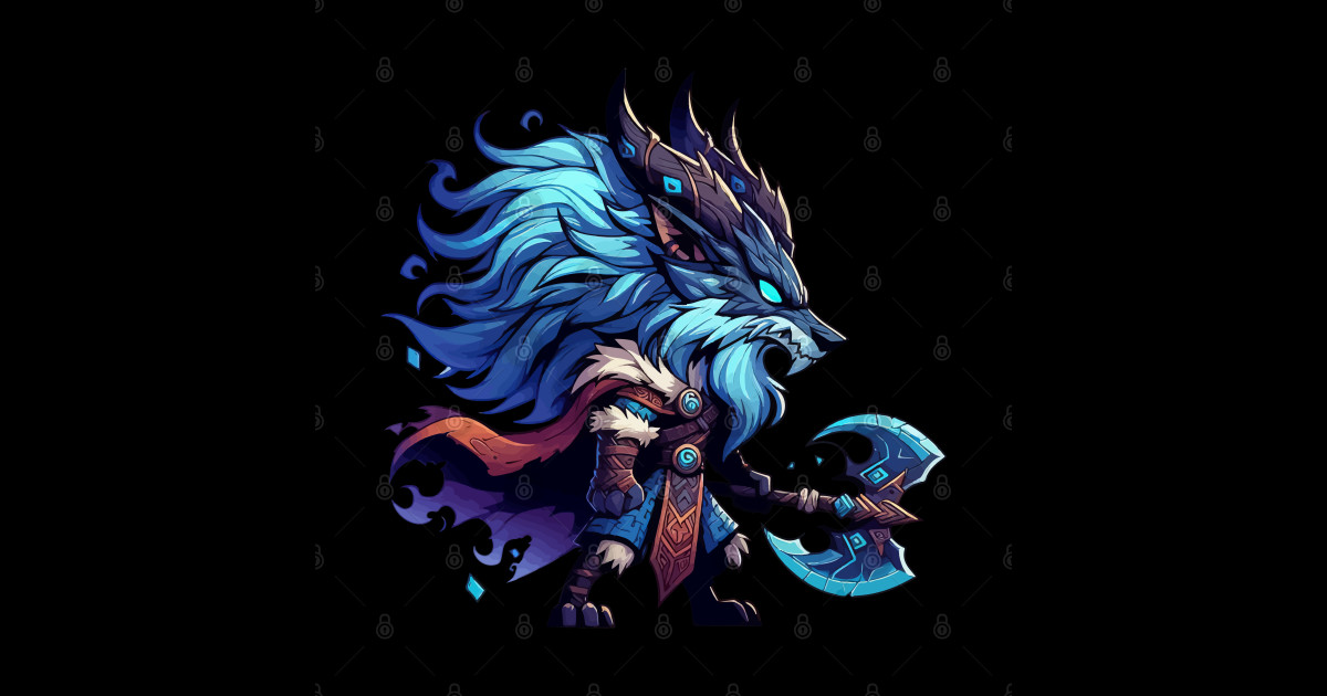 Kawaii Chibi Wolf Fenrir Norse Mythology Viking - Fenrir - Sticker ...