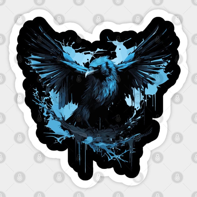 Ravencore - Crow with open wings - Raven - Ravencore - Sticker | TeePublic