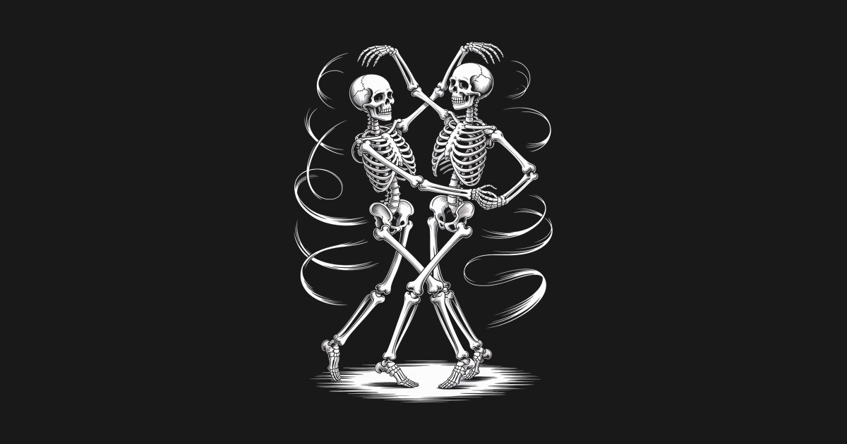 Dance of Death Macabre Skeleton Skull Halloween - Halloween - T-Shirt ...