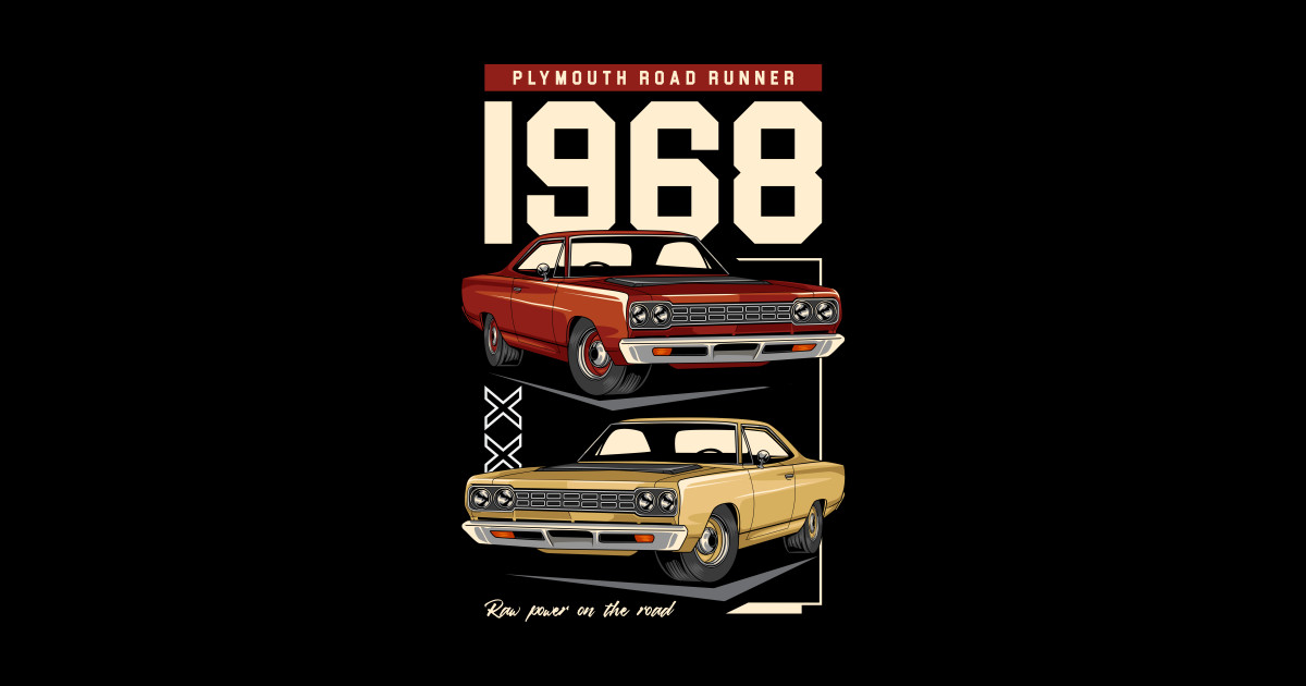 1968 Road Runner Car - 1968 Road Runner Car - Sticker | TeePublic