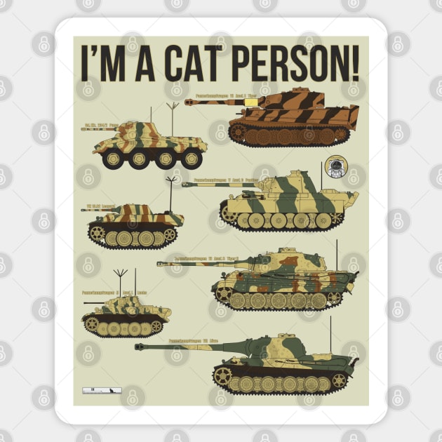 Im a cat person (7 German cats) - Ww2 - Sticker | TeePublic