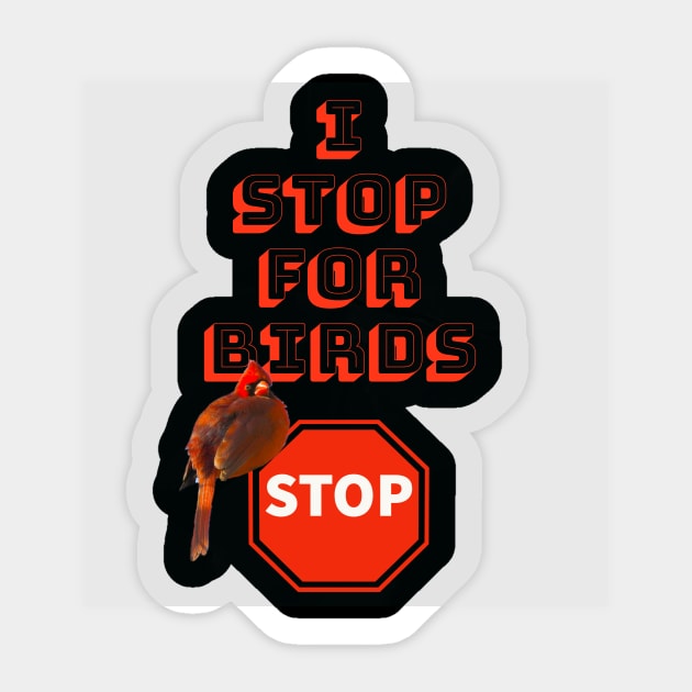 I Stop For Birds - Bird Watching - Sticker | TeePublic