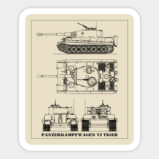 Panzer Vi Tiger Tank Ww2 Blueprints Stickers for Sale | TeePublic