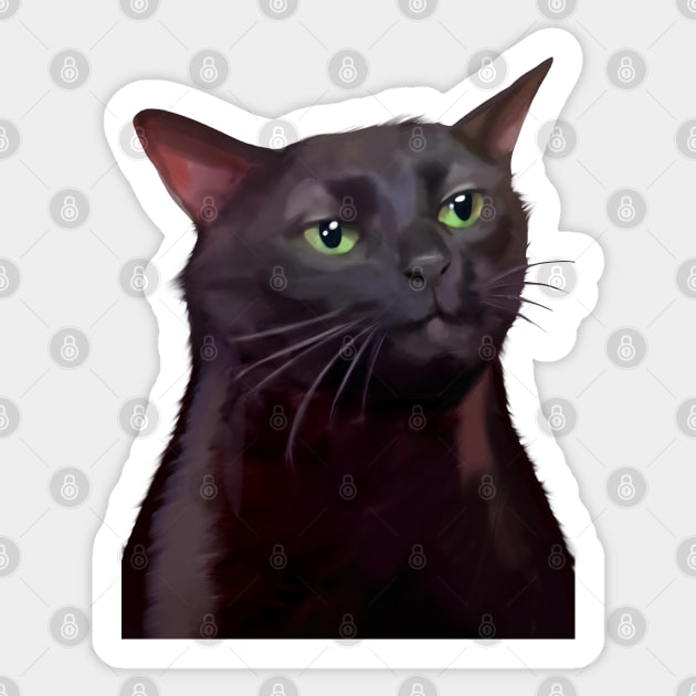 Black cat zoning out meme - Meme Cat - Sticker | TeePublic