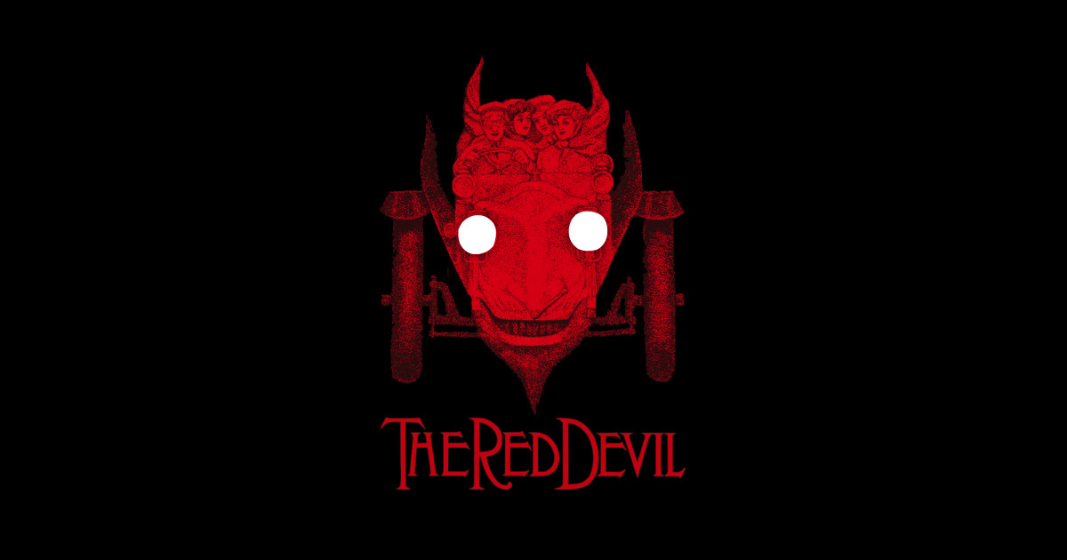 The Red Devil Car (Lettered) - Public Domain - Sticker | TeePublic