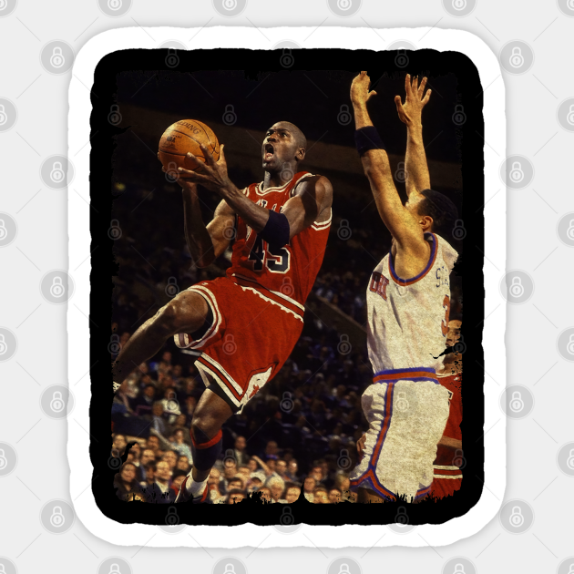 Michael Jordan Wearing The Number 45 Jersey - Basketball - Sticker ...