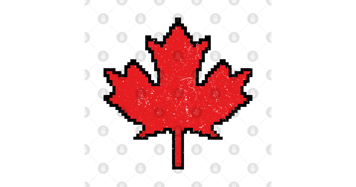 8-Bits Maple Leaf - Pixel Canada - Pixelart - T-Shirt | TeePublic