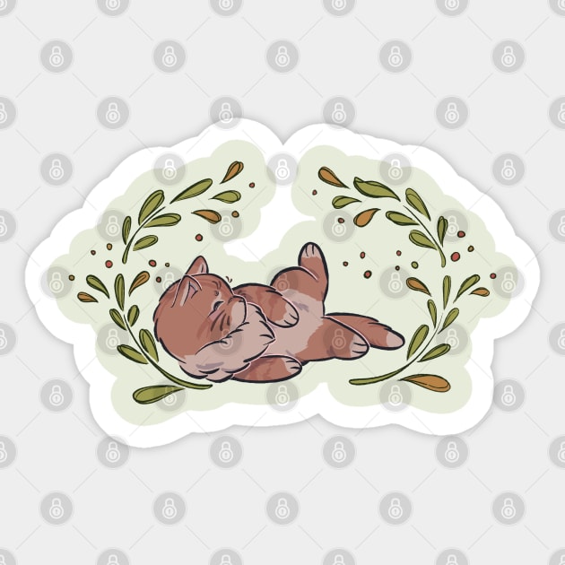 Cute Ginger Cat - Cat - Sticker | TeePublic