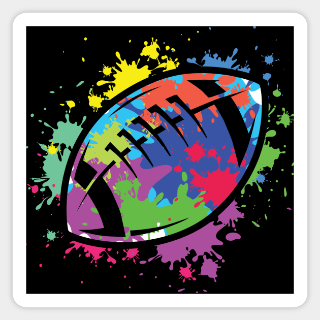 Football Color Splash - American Football - Sticker | TeePublic