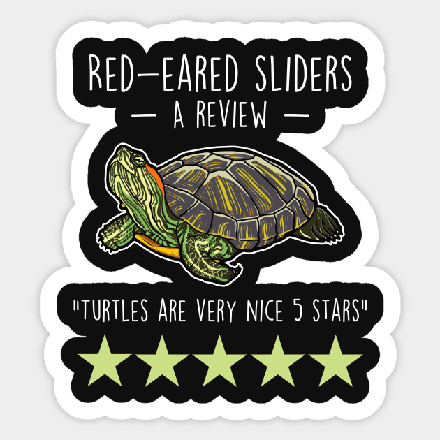 Red-Eared Slider Turtle Review - Red Eared Silder - Sticker | TeePublic