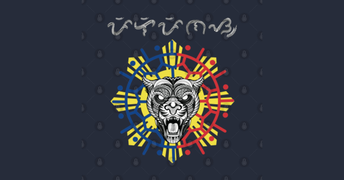 Tribal line Art Tiger / Baybayin word Pilipinas (Philippines ...