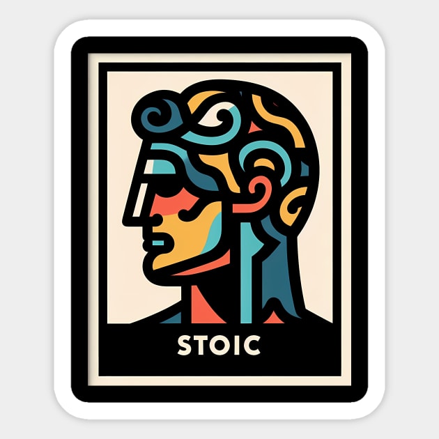 Stoic and Proud – Minimalist Cubism Art - Stoic - Sticker | TeePublic