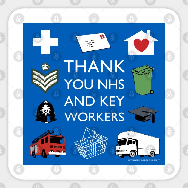 Thank You NHS & Key Workers - Nhs - Sticker | TeePublic
