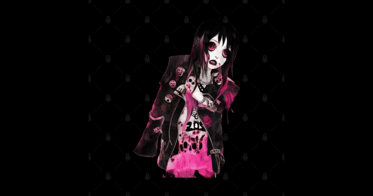 Anime Emo Zombie Girl Emo Girl Sticker Teepublic